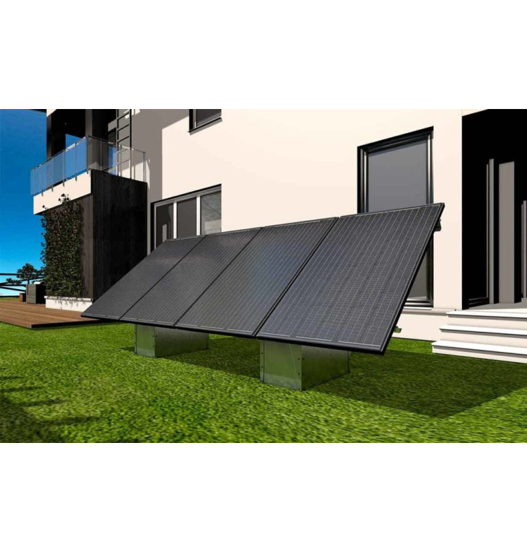Fixation de 4 panneaux au sol - GSE Ground System | ideal solar
